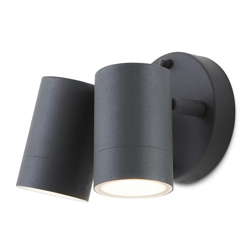 Blooma Candiac Matt Charcoal grey Mains-powered LED Outdoor Wall light ...